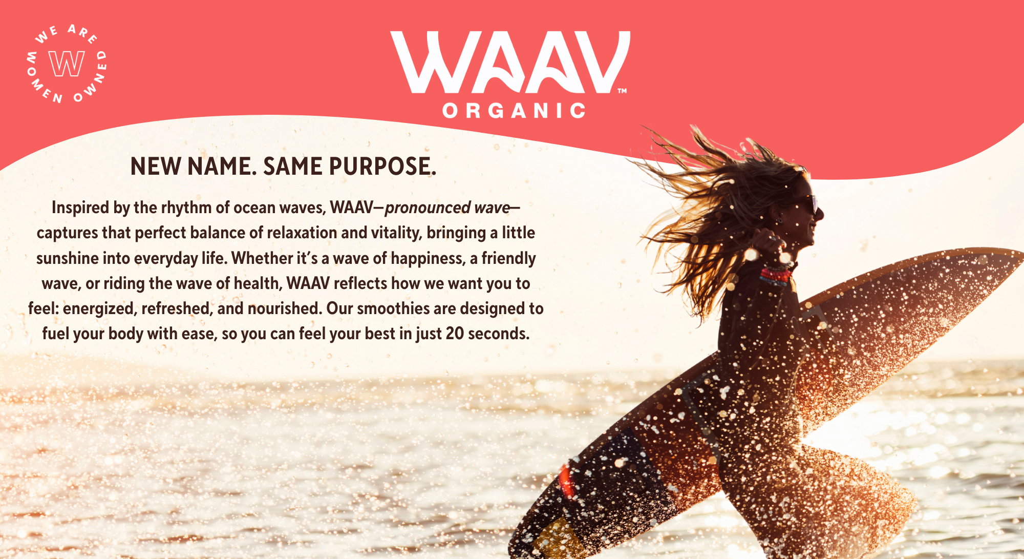 WAAV Organic Smoothie Cubes | Welcome Card